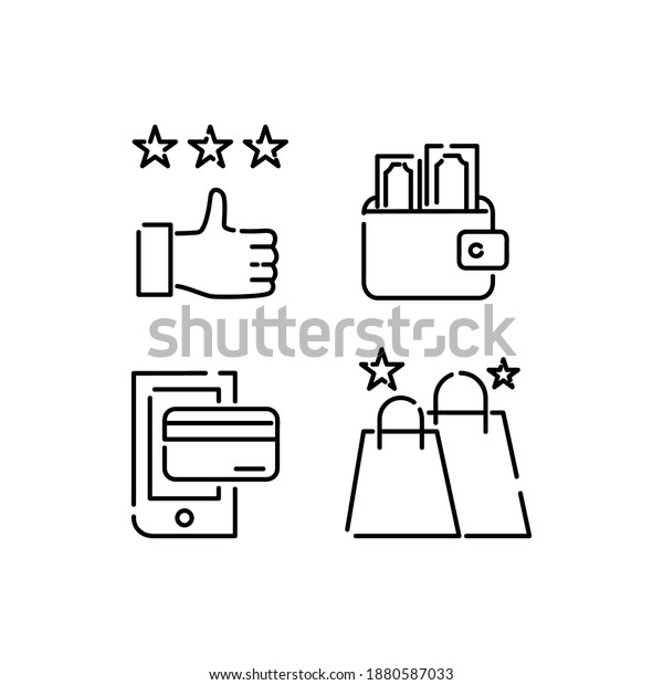 Linear Buyer Icons Design Isolated On Stock Vector (Royalty Free ...