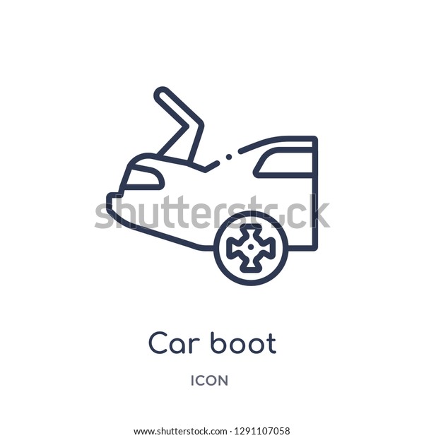 Linear Car Boot Icon Car Parts Stock Vector (Royalty Free) 1291107058 ...
