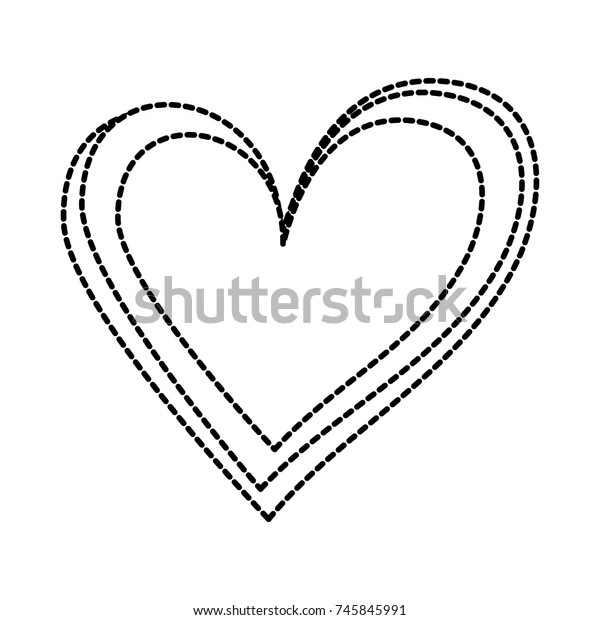 Linear Cartoon Hand Drawn Heart Doodle Stock Vector (Royalty Free ...