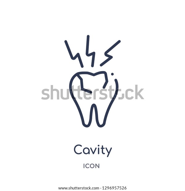Linear Cavity Icon Dentist Outline Collection Stock Vector (Royalty ...