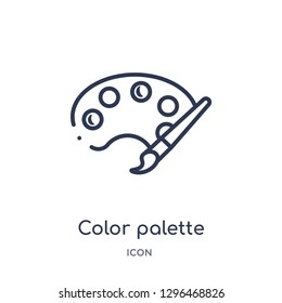 Linear Color Palette Icon Creative Process Stock Vector (Royalty Free ...