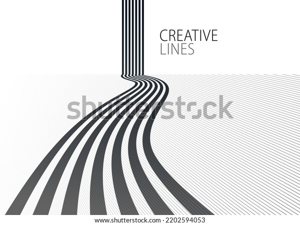 Linear Composition Vector Road Horizon Abstract Stock Vector (Royalty ...
