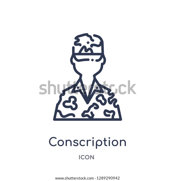 Linear Conscription Icon Army War Outline Stock Vector (Royalty Free ...