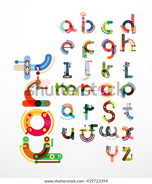 Linear Design Font Alphabet Created Minimal Stock Vector (Royalty Free ...
