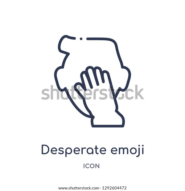 Linear Desperate Emoji Icon Emoji Outline Stock Vector (Royalty Free ...
