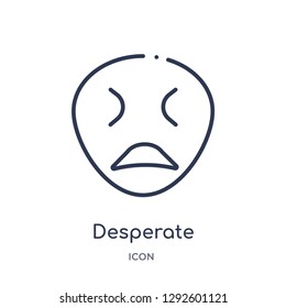 Linear Desperate Icon Emotions Outline Collection Stock Vector (Royalty ...