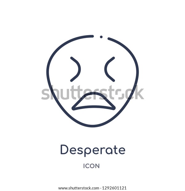 Linear Desperate Icon Emotions Outline Collection Stock Vector (Royalty ...