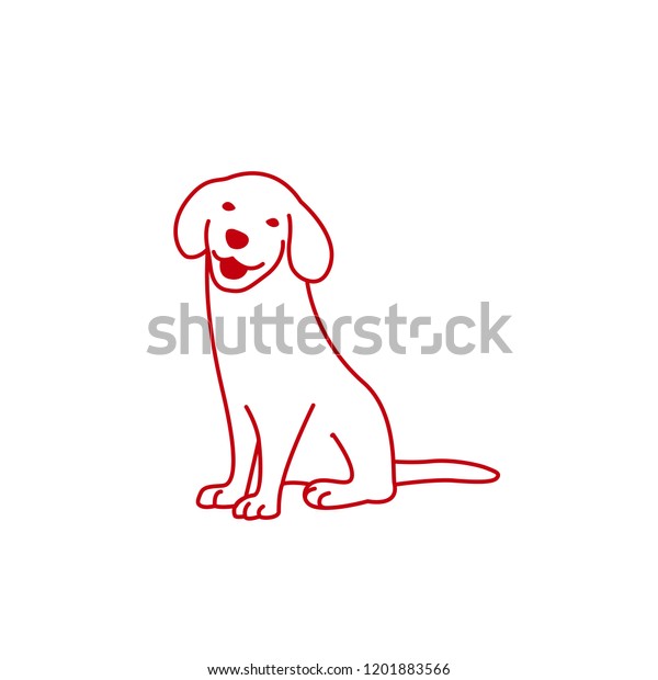 Linear Dog Silhouette Vector Dog Logo Stock Vector (Royalty Free ...
