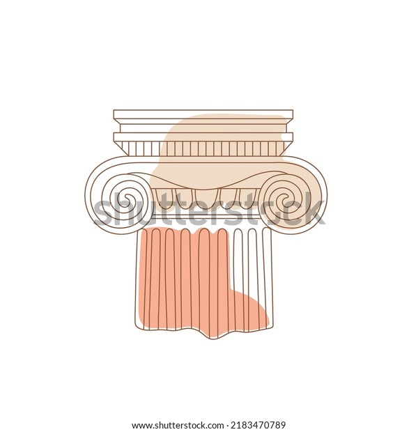 Linear Drawing Ancient Greek Column Architect 库存矢量图（免版税）2183470789 ...