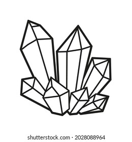 Linear Drawing Magic Crystals Coloring On Stock Vector (Royalty Free ...