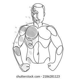 Linear Drawing Perfect Body Fit Model Stock Vector (Royalty Free ...