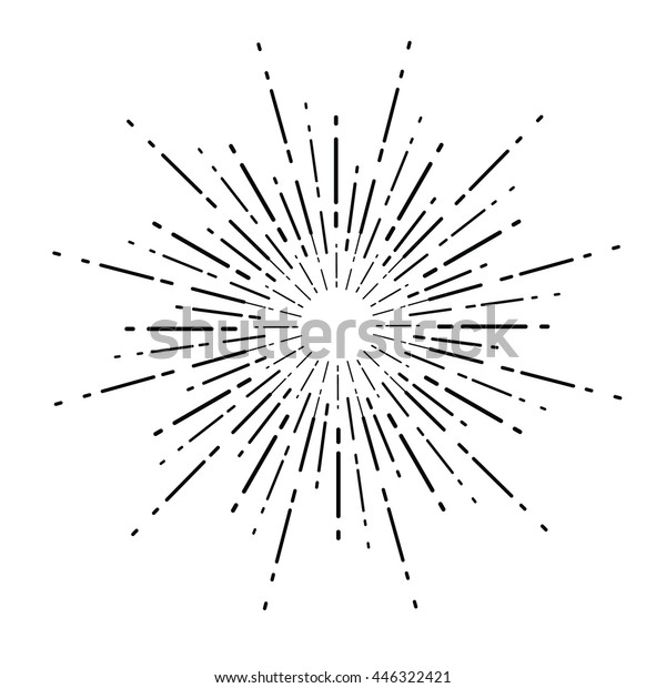 Linear Drawing Rays Sun Vintage Style Stock Vector (Royalty Free ...