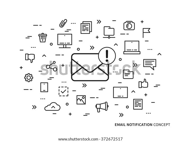 Linear Email Notification Mail Notice Advice Stock Vector (Royalty Free ...