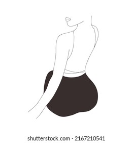 Linear Female Figure Elegant Faceless Lady Stock Vector (Royalty Free ...
