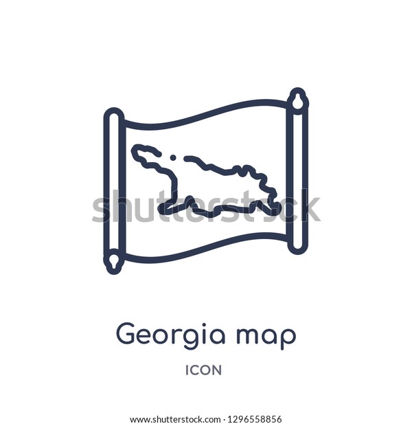 Linear Georgia Map Icon Countrymaps Outline Stock Vector (Royalty Free ...