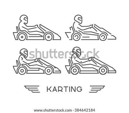 Linear Go Kart Symbol Vector Figures Stock Vector (Royalty Free ...