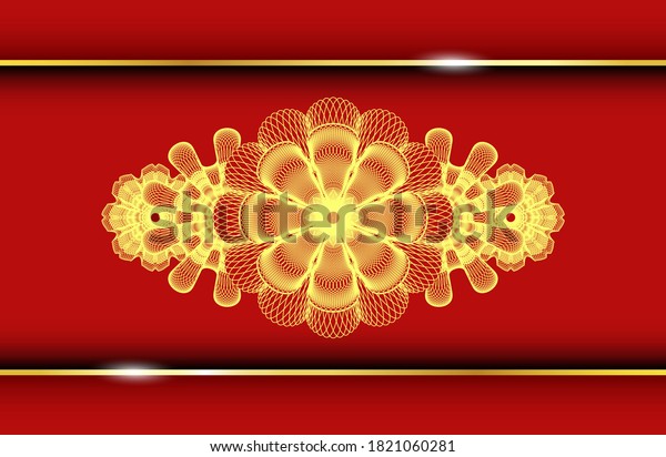 Linear Gold Red Color Badge Traditional Stock Vector (Royalty Free ...