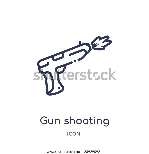 Linear Gun Shooting Icon Army War Stock Vector (Royalty Free ...