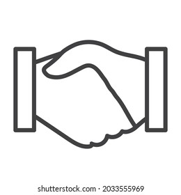Linear Handshake Icon Two People Stock Vector (Royalty Free) 2033555969 ...