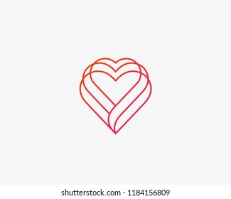 Logo del vector del corazón lineal.: vector de stock (libre de regalías ...