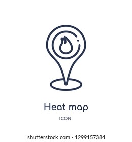 Linear Heat Map Icon Maps Locations Stock Vector (Royalty Free ...