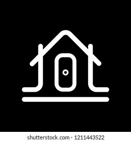 Linear House Icon Black Stock Vector (Royalty Free) 1211432722