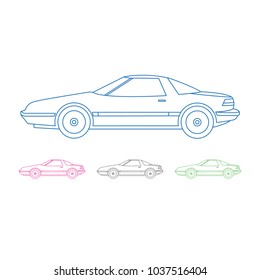 Linear Icon Car Vector Illustration Stock Vector (Royalty Free ...