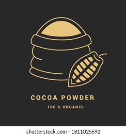 Linear Icon Cocoa Powder Logo Badge Stock Vector (Royalty Free ...
