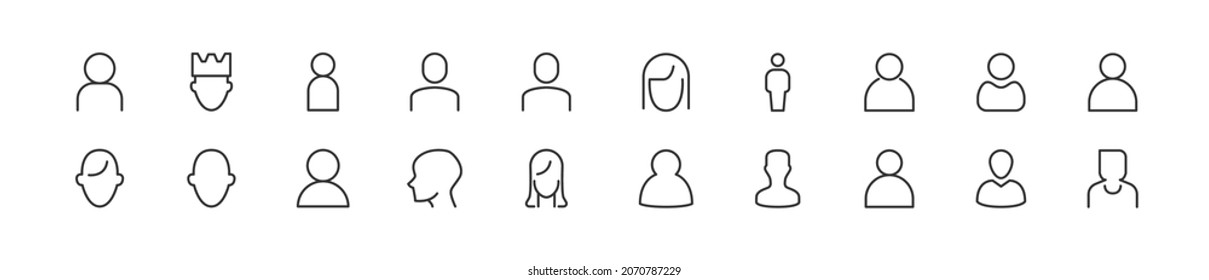 Linear Icon Set Person Editable Vector Stock Vector (Royalty Free ...