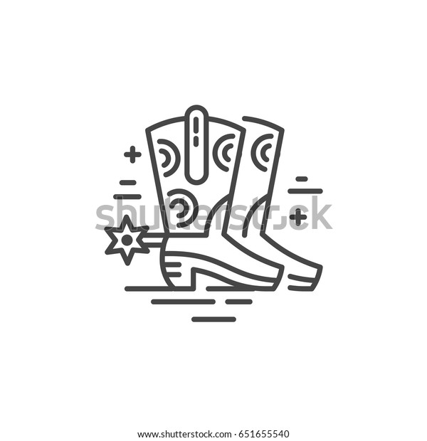 Linear Illustration Cowboy Boots Vector Line Stock Vector (Royalty Free ...