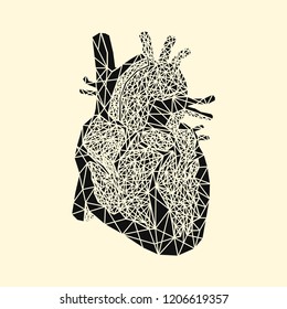Linear Illustration Heart Stock Vector (Royalty Free) 1206619357 ...