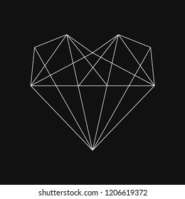 Linear Illustration Heart Stock Vector (Royalty Free) 1206609286