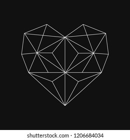 Linear Illustration Heart Stock Vector (Royalty Free) 1206684034 ...