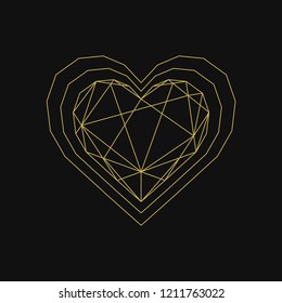 Linear Illustration Heart Stock Vector (Royalty Free) 1211763022 ...