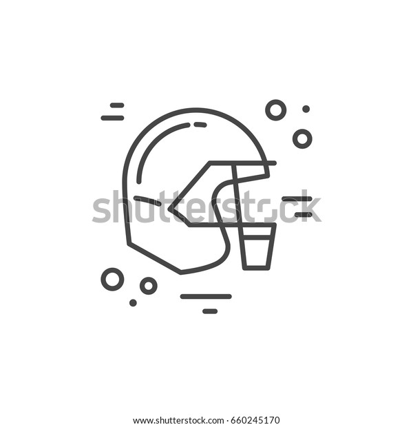 Linear Illustration Helmet Vector Line Style Stock Vector (Royalty Free ...