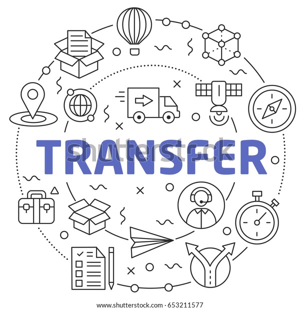 Linear Illustration Presentations Round Transfer Stock Vector (Royalty ...