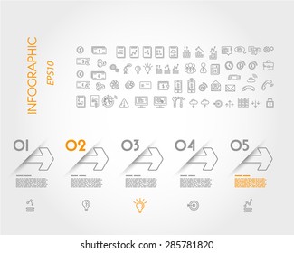 Colorful Linear Infographic Triangular Pointers Infographic Stock ...