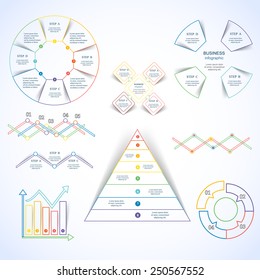 Linear Infographics Set Templates Diagram Graph Stock Vector (Royalty ...