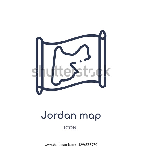 Linear Jordan Map Icon Countrymaps Outline Stock Vector (Royalty Free ...
