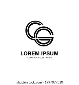 Linear Letter Mark Cg Logo Design Stock Vector (Royalty Free ...