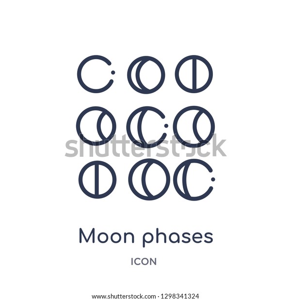 Linear Moon Phases Icon Meteorology Outline Stock Vector (Royalty Free ...
