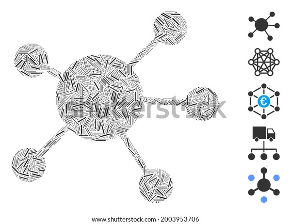 Linear Mosaic Network Links Icon Constructed Stock Vector (Royalty Free ...