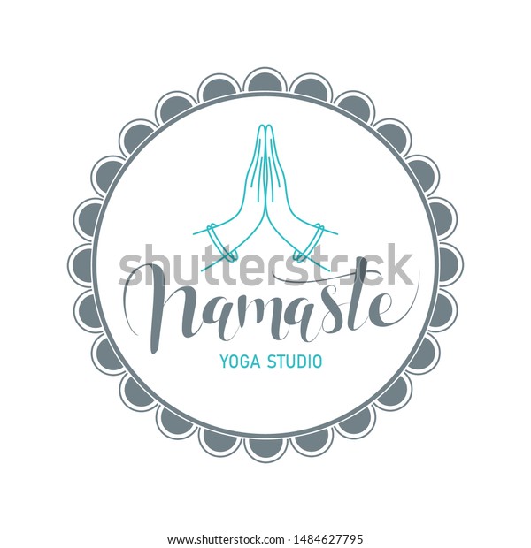 Linear Namaste Icon India Holi Outline: vector de stock (libre de ...