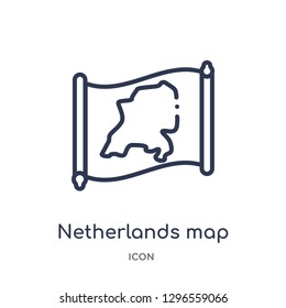 Linear Netherlands Map Icon Countrymaps Outline Stock Vector (Royalty ...