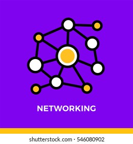 Linear Networking Icon Pictogram Outline Style Stock Vector (Royalty ...