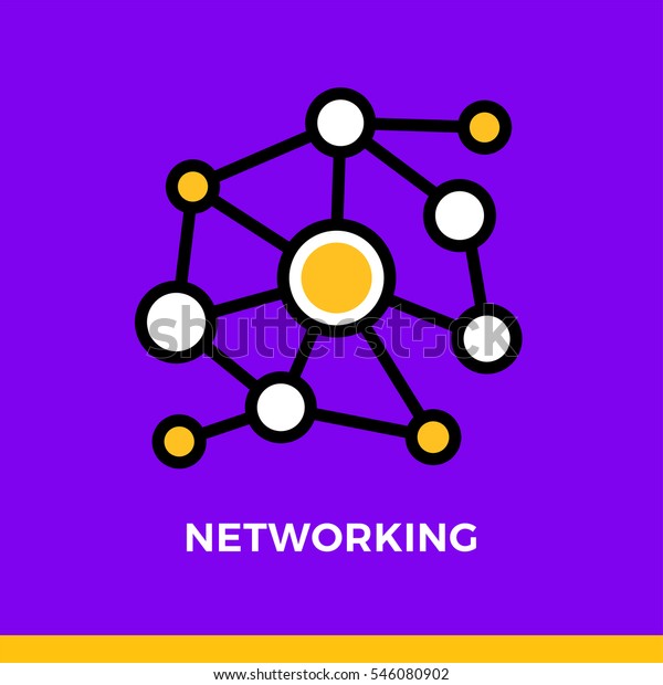 Linear Networking Icon Pictogram Outline Style Stock Vector (Royalty ...
