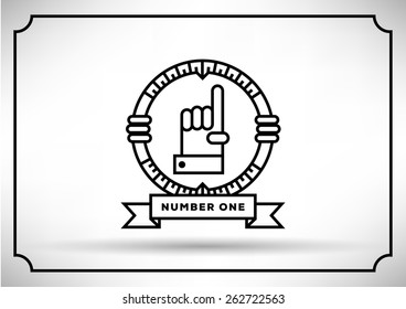 Linear Number One Hand Figure Vector Stock Vector (Royalty Free ...