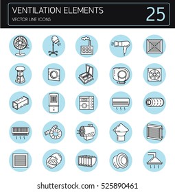 Linear Pictogram Editable Strokes Ventilation Elements Stock Vector ...