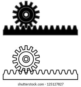 Linear Rack Gear Configuration Black Line Stock Vector (Royalty Free ...