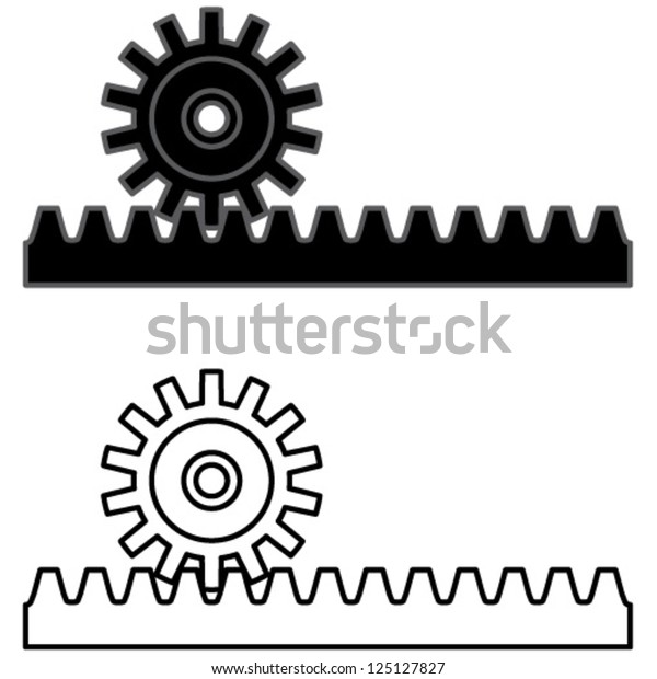 Linear Rack Gear Configuration Black Line Stock Vector (Royalty Free ...